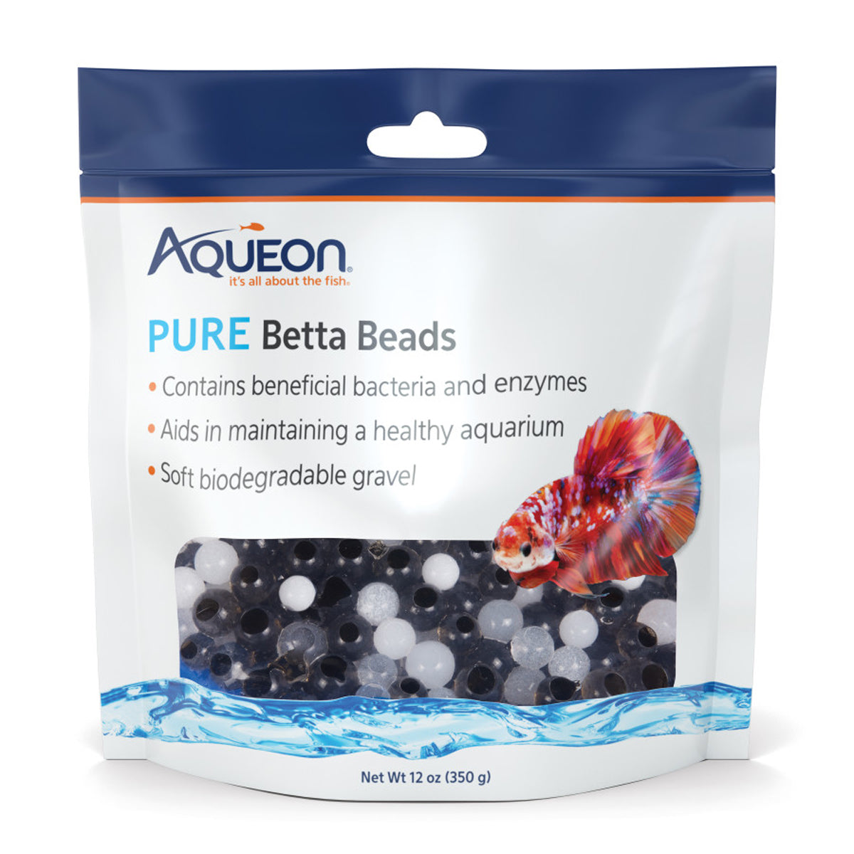 Aqueon Pure Betta Beads Black & White | ASAP Aquarium