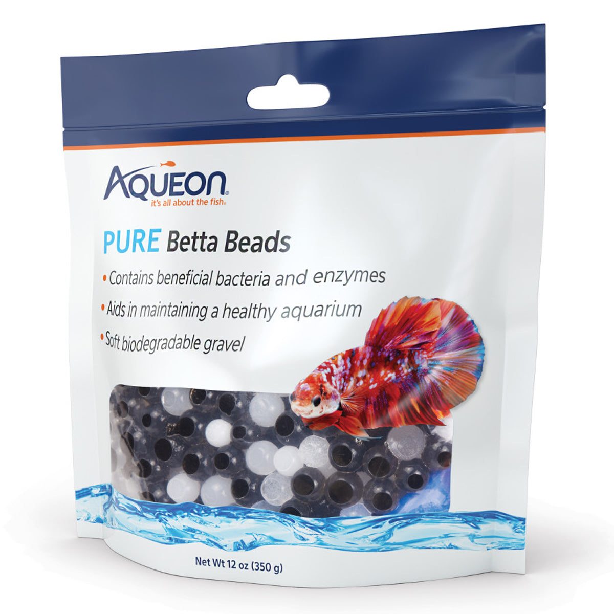 Aqueon Pure Betta Beads Black & White | ASAP Aquarium