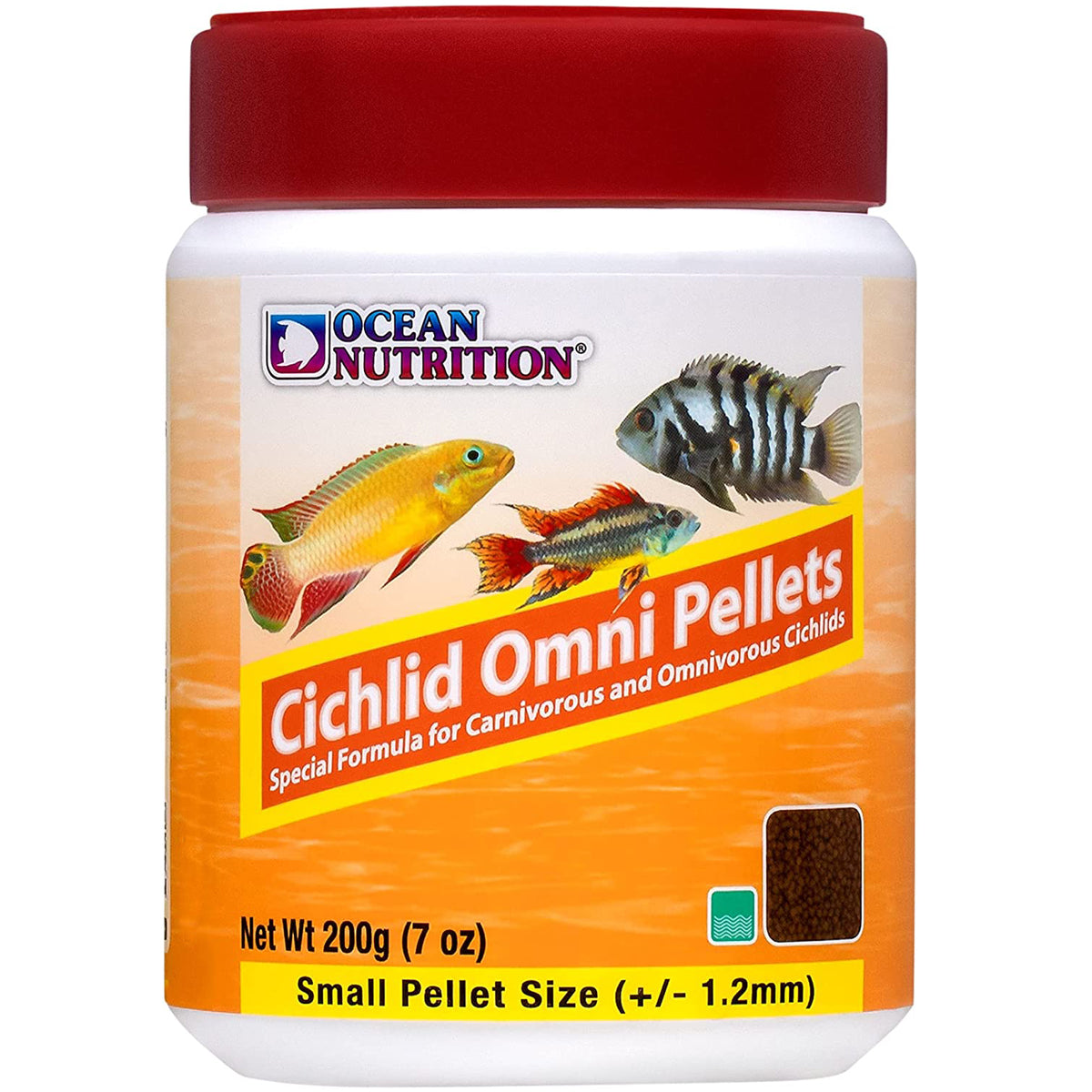 Ocean Nutrition Cichlid Omni Pellets SMALL 200 grams (7oz) | ASAP Aquarium