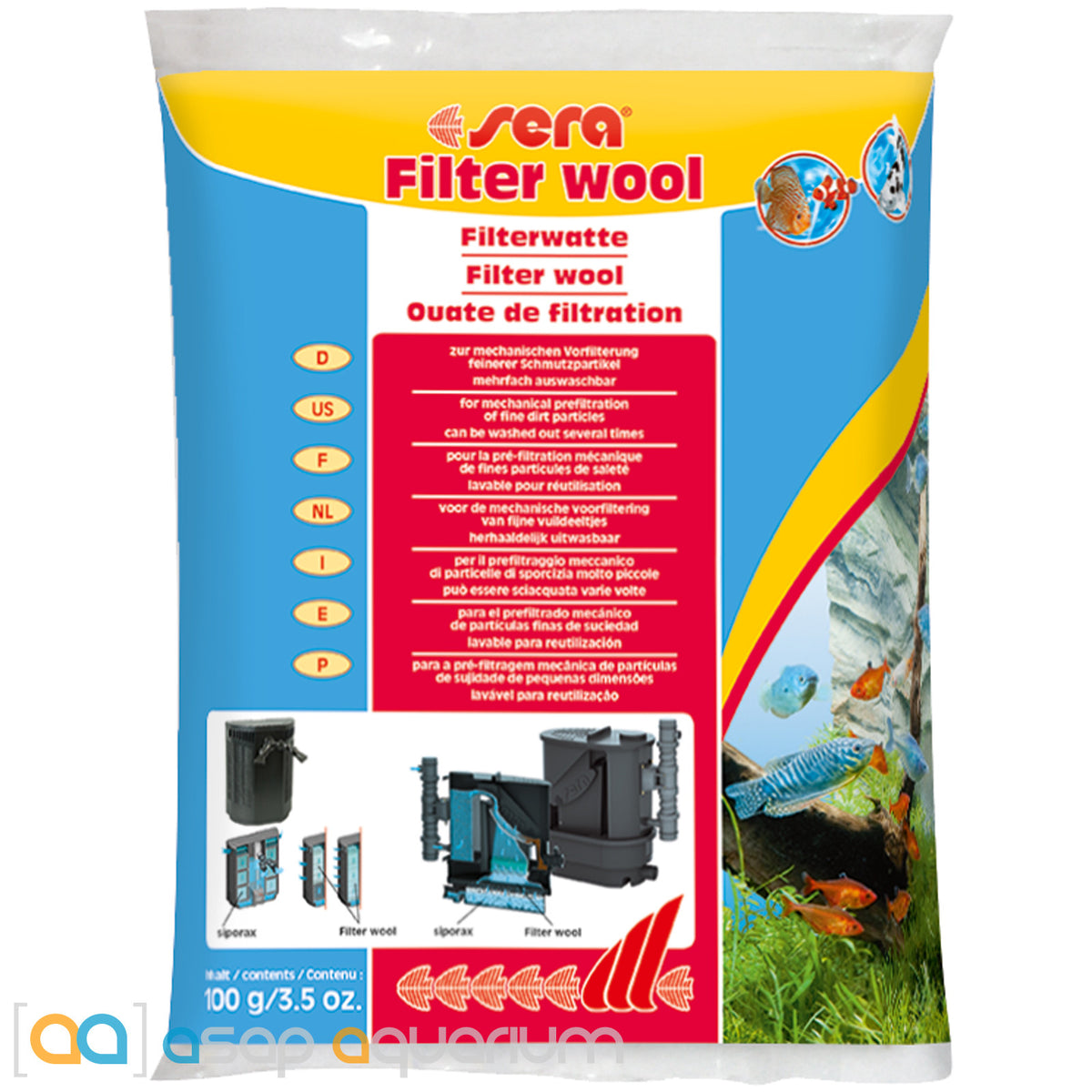 Sera Filter Wool 100 grams (3.5 oz.) | ASAP Aquarium